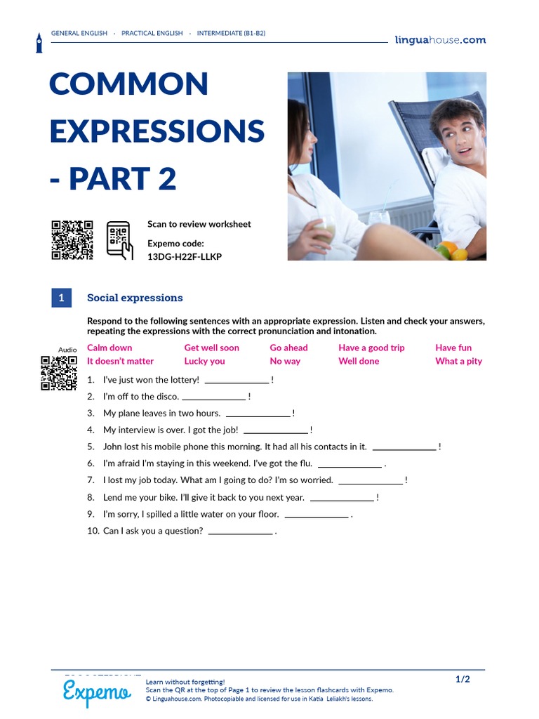 Common Expressions Part 2 British English Student Ver2 | PDF