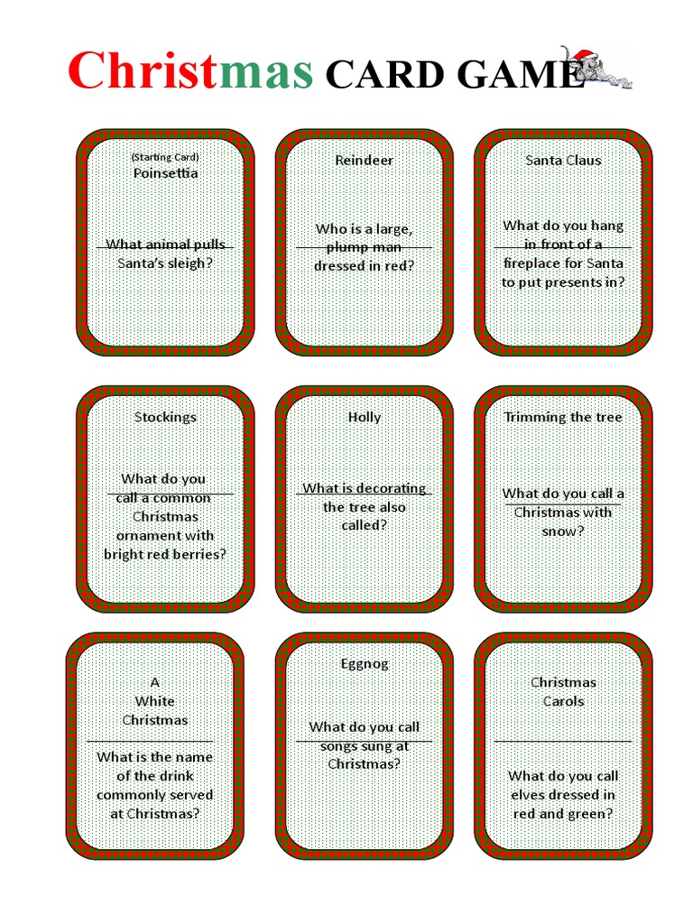 Christmas Card Game Fun Activities Games Games Icebreakers Pronunciati ...