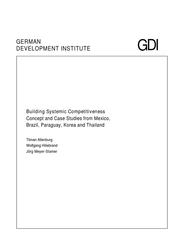 German Development Institute: Building Systemic Competitiveness | PDF ...