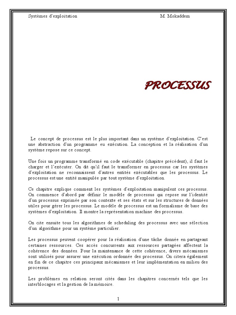 Comprendre les processus OS | PDF | Thread (informatique) | Système d'exploitation