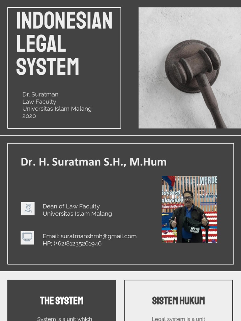 (ENG) PPT Indonesian Legal Sistem | PDF | Judiciaries | Precedent