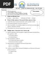 Final Exam in Statistics | PDF | Statistics | Student's T Test