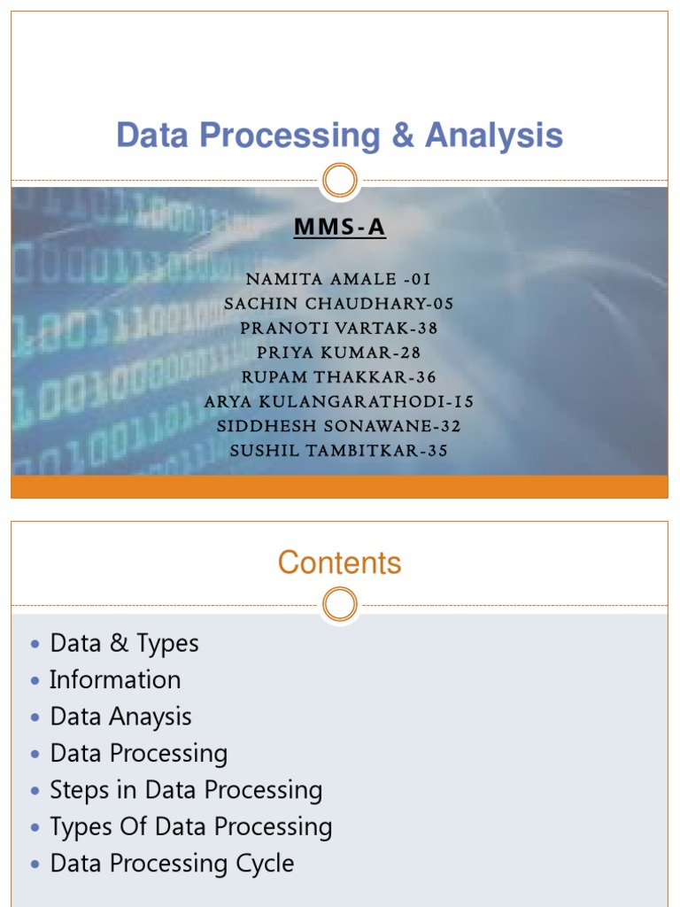 Data Processing and Analysis | PDF | Data | Data Analysis