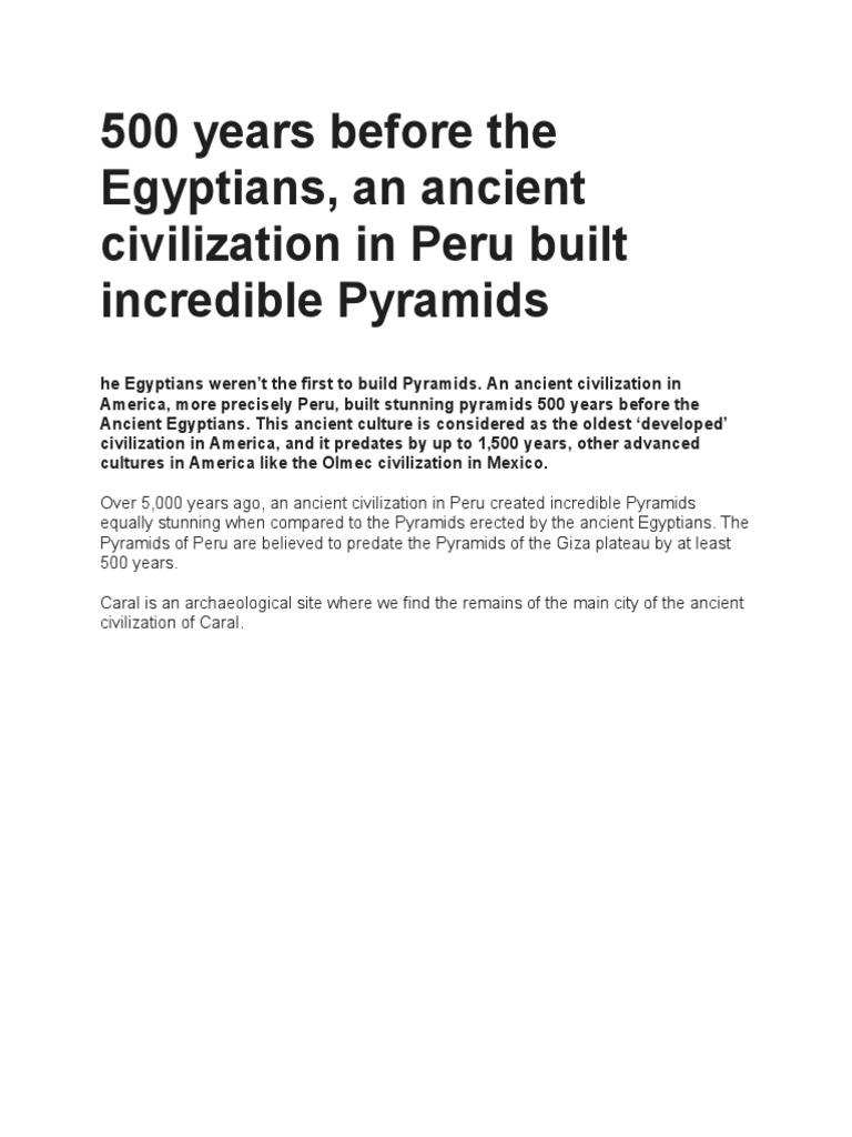 500 Years Before The Egyptians | PDF | Pyramid | Archaeology