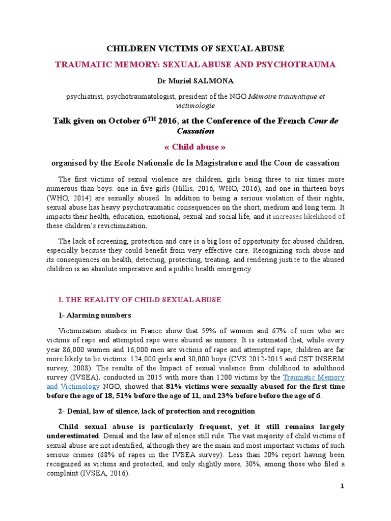 The Devastating Impacts of Child Sexual Abuse: Recognizing Trauma and Providing Effective Care ...
