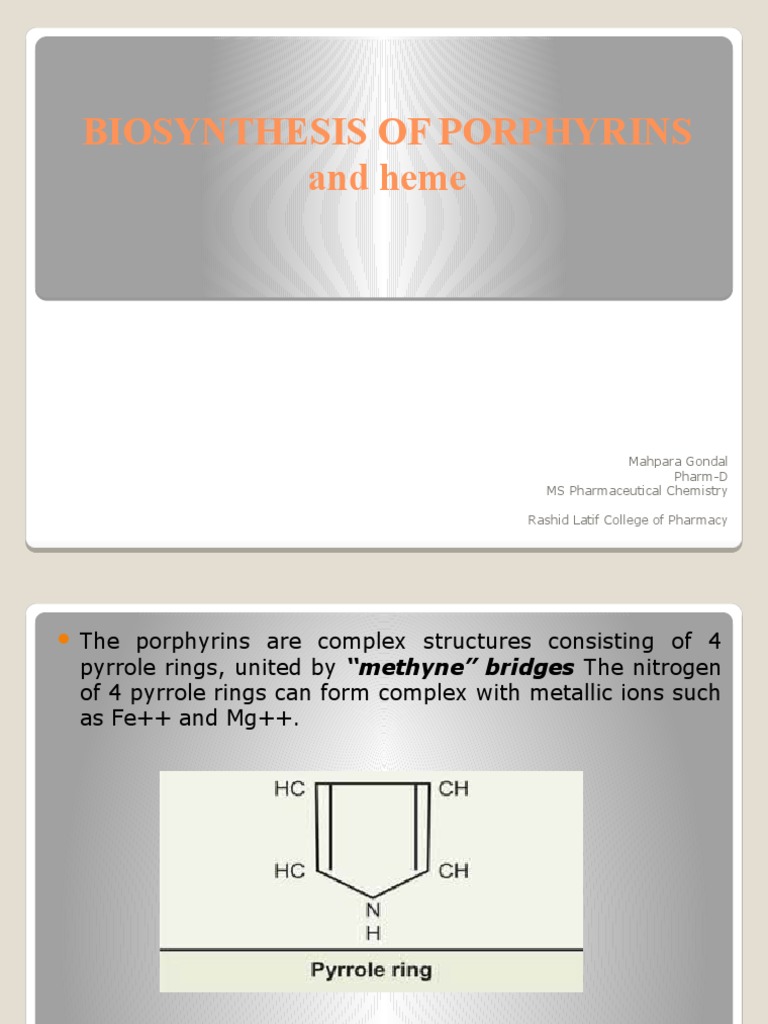 Porphyrin Biosynthesis Overview | PDF | Porphyrin | Organic Compounds
