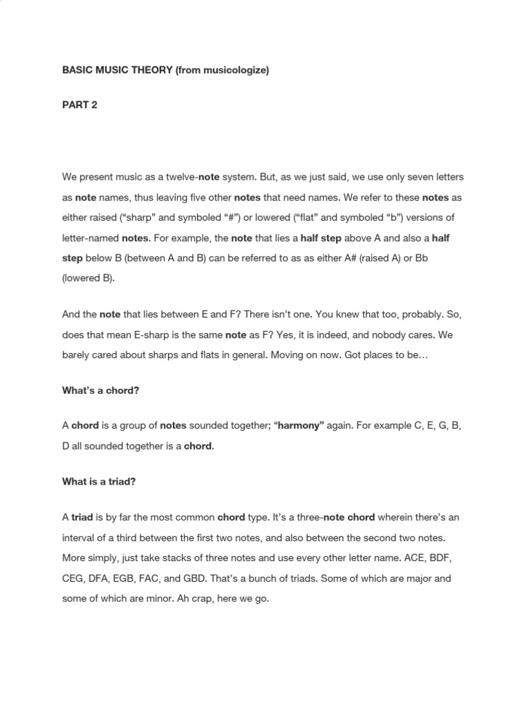 Basic Music Theory Part 2 | PDF