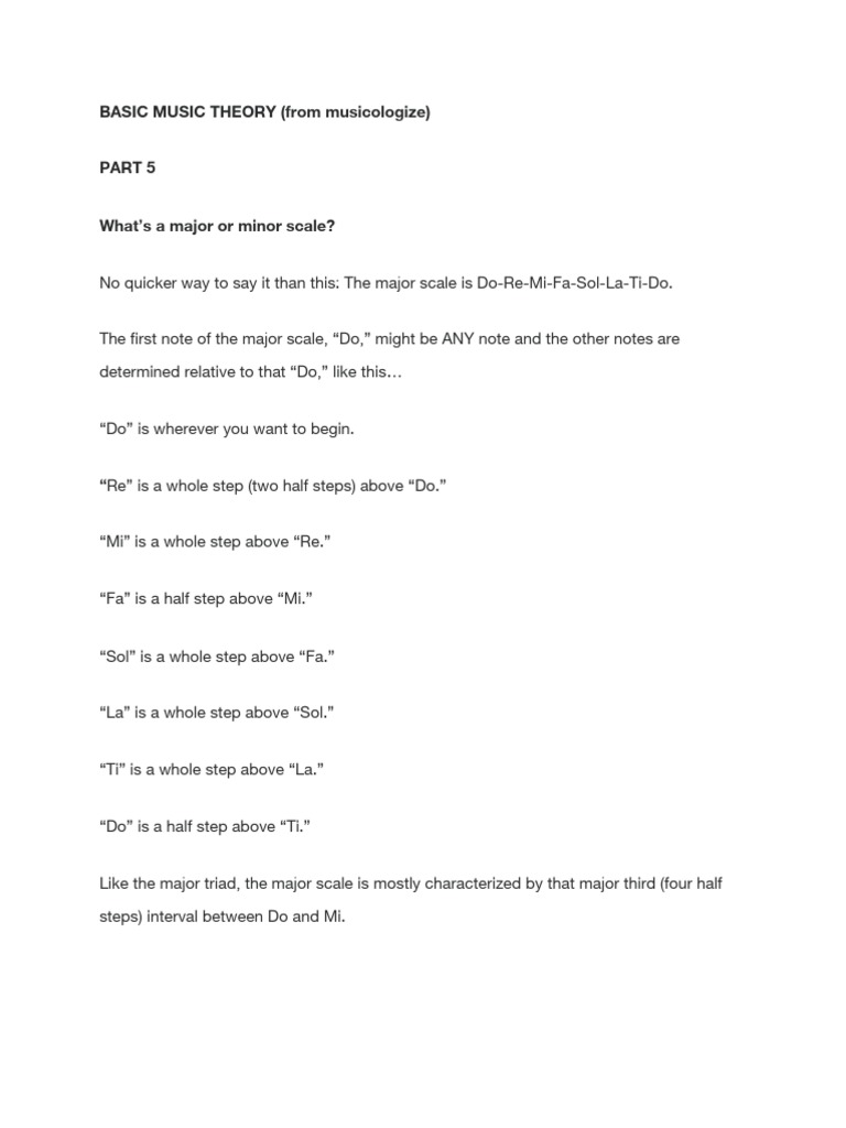 Basic Music Theory Part 5 | PDF | Chord (Music) | Scale (Music)