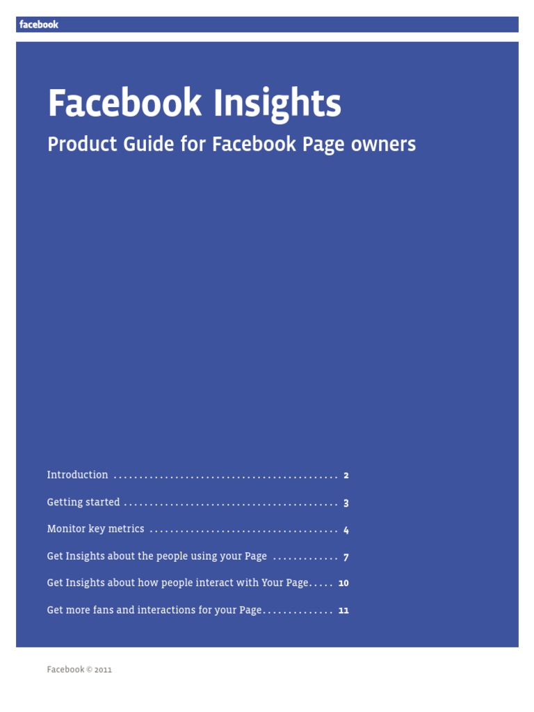 Insights For Facebook Pages Product Guide Pdf Pdf