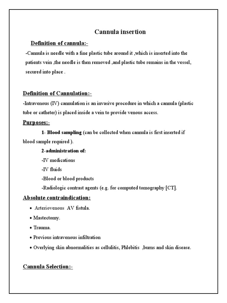 A Comprehensive Guide to Cannula Insertion: Proper Procedure, Selection ...