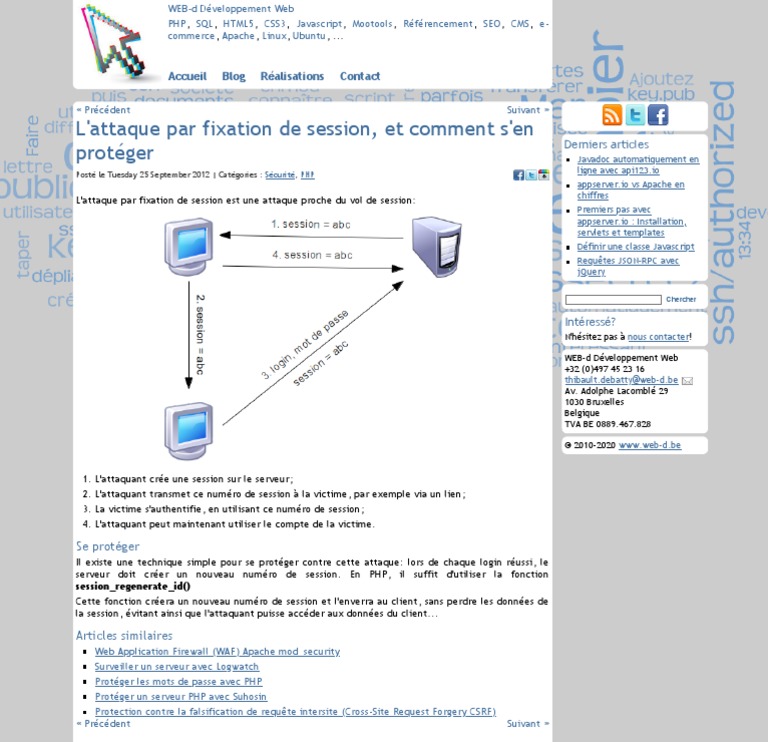 L'attaque Par Fixation de Session, Et Comment S'en Protéger - WEB-d - Développement Web PDF ...