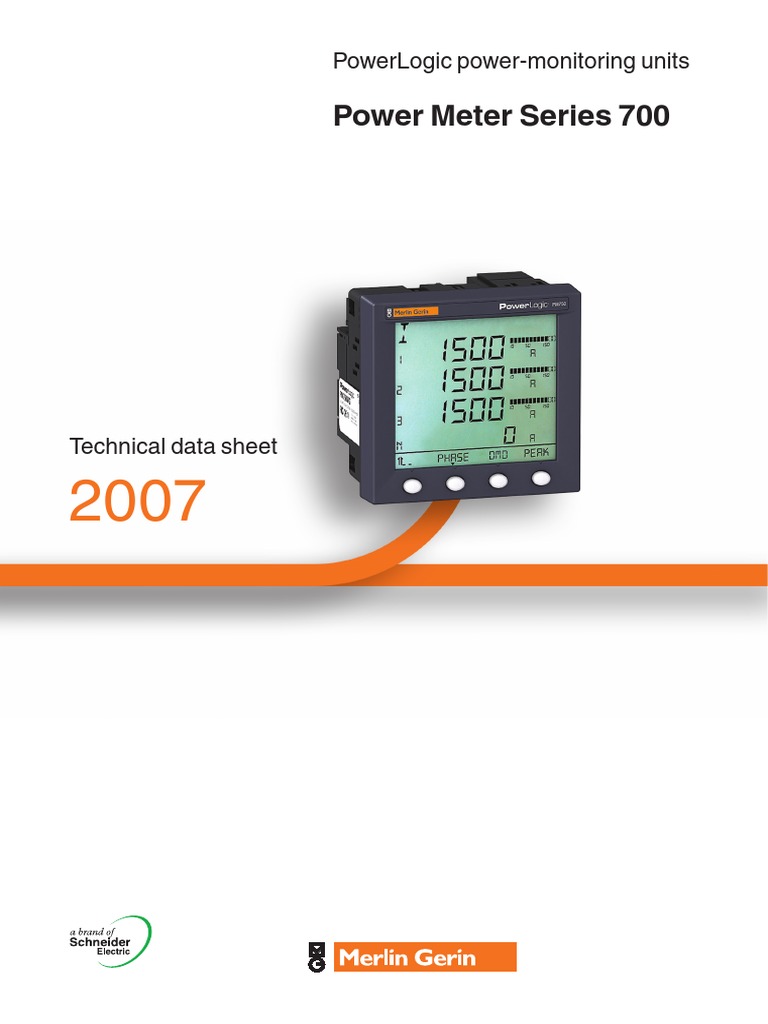 Power Meter Series 700: Powerlogic Power-Monitoring Units | PDF ...