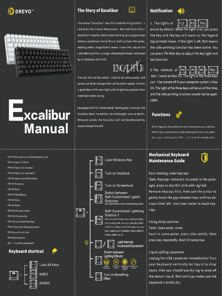 DREVO Excalibur Manual | PDF