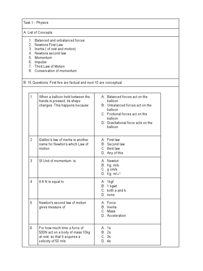 Class IX - Physics NLM | PDF | Newton's Laws Of Motion | Force
