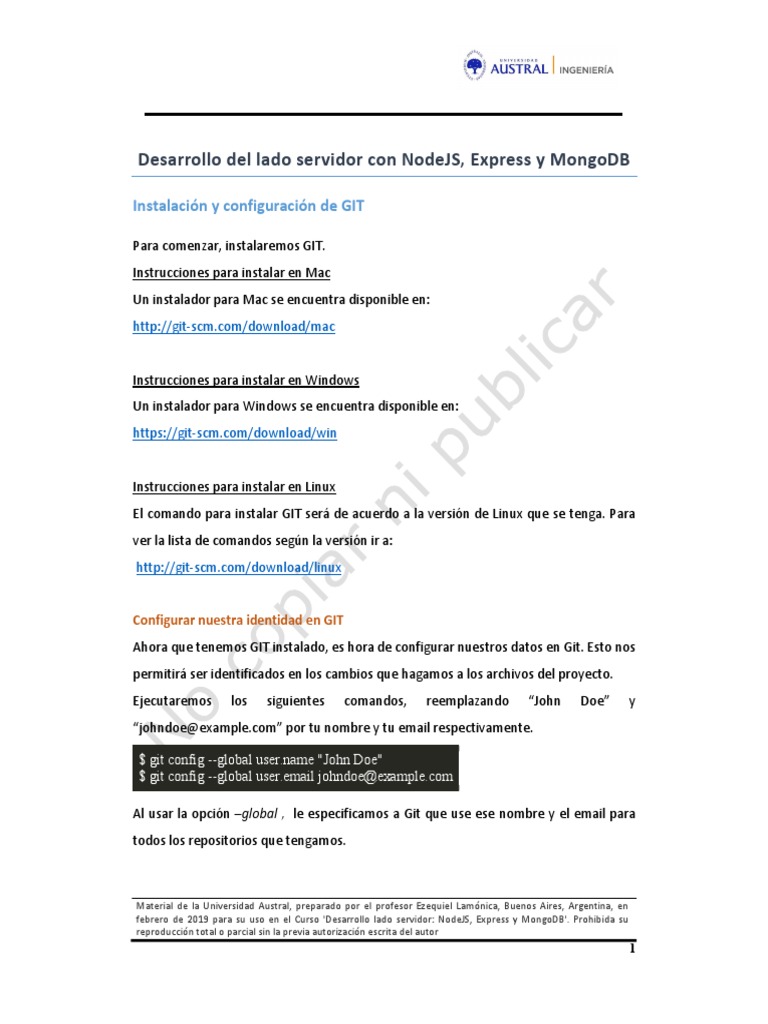Desarrollo Del Lado Servidor Con Nodejs, Express Y Mongodb: Instalación ...