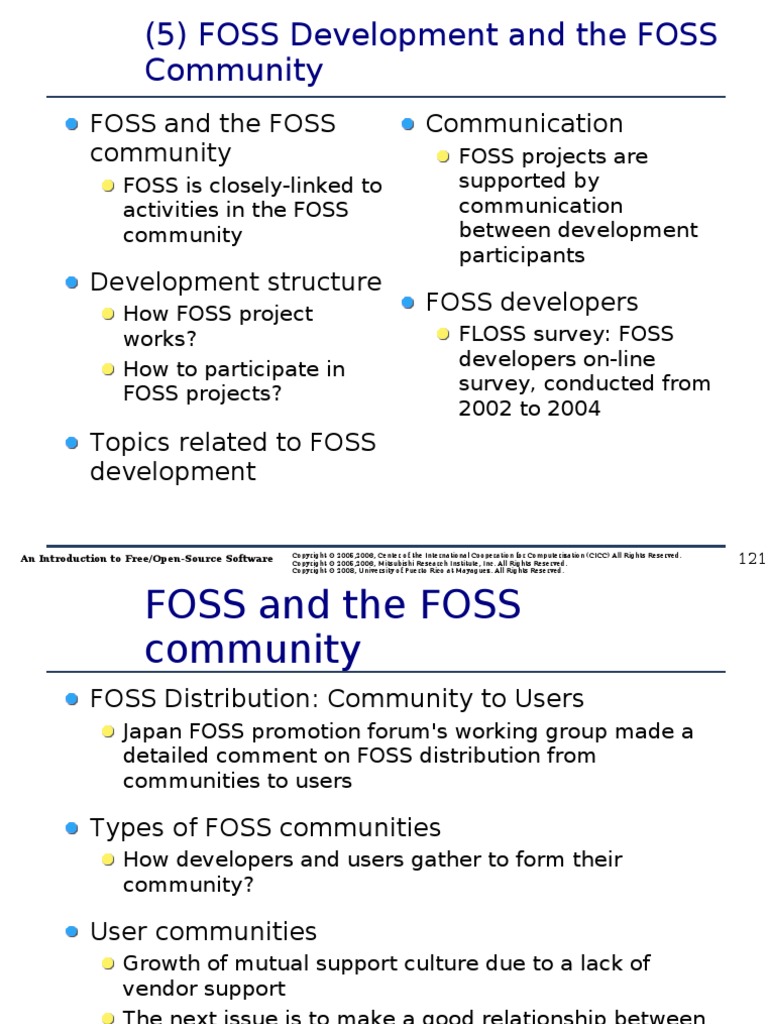 FOSS Development and The FOSS Community | PDF | Free Software | Source Code