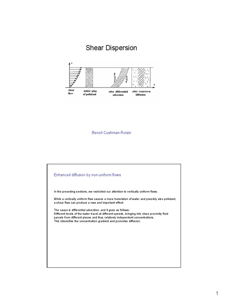 Shear Dispersion: Benoit Cushman-Roisin | Download Free PDF | Diffusion ...