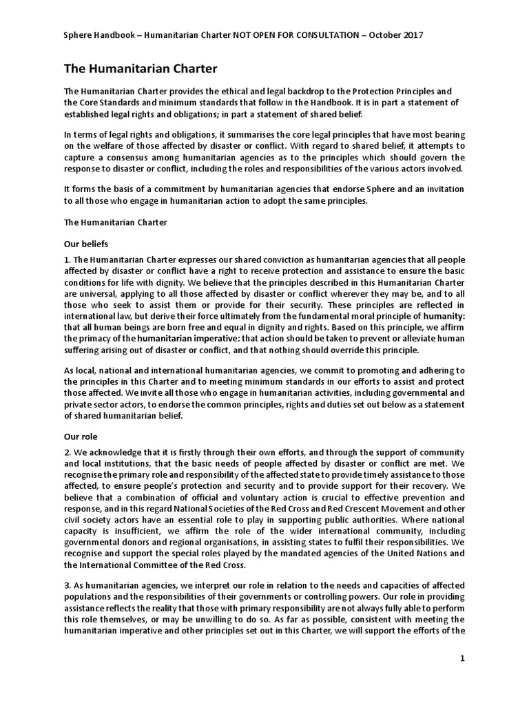 The Humanitarian Charter | PDF | Humanitarian Aid | Human Rights