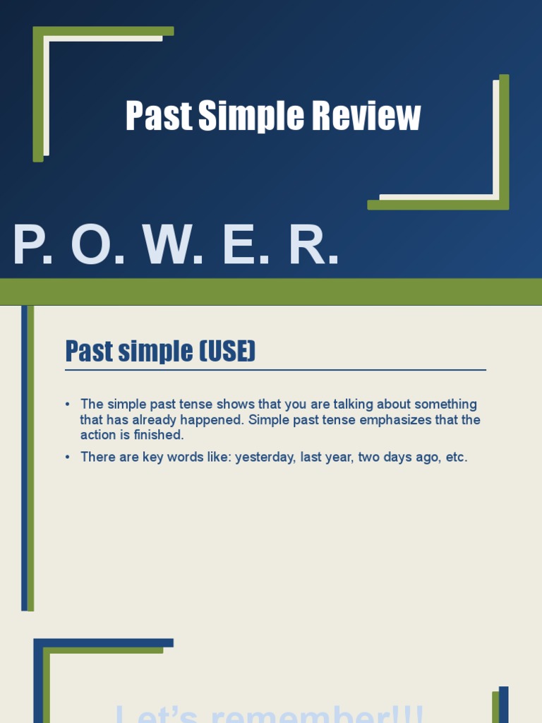 Past Simple Tense Overview | PDF | Martin Luther King Jr. | Morphology