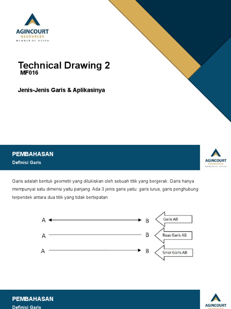 MF016 Technical Drawing 2 Jenis Garis & Aplikasinya Teori | PDF