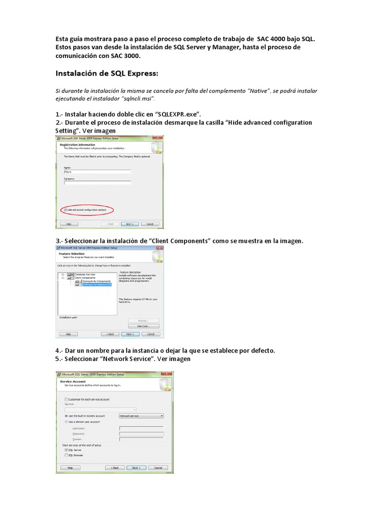 Instrucciones de Operación de SAC 4000 Bajo SQL PDF | PDF | Servidor ...