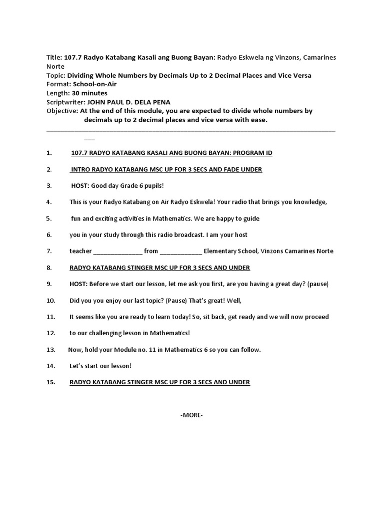 Rbi-Script John Paul Module 13 | PDF | Division (Mathematics) | Numbers