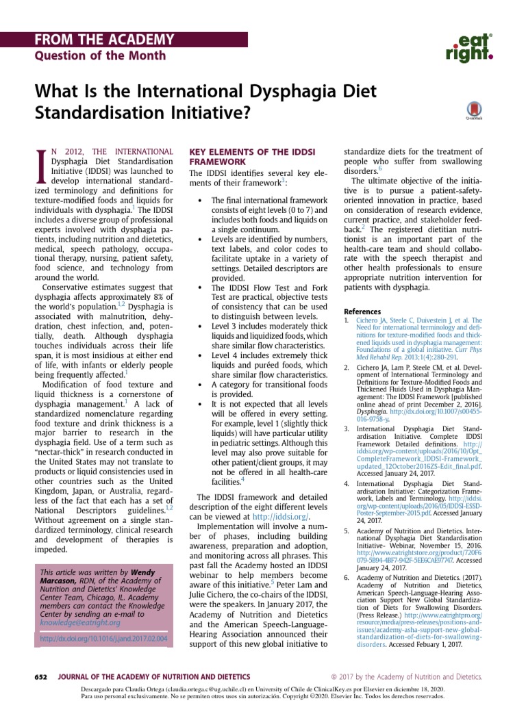 Qué Es Iddsi | PDF | Dietitian | Medical Specialties