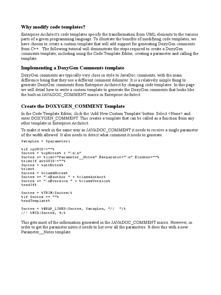 DoxyGen Code Templates | PDF | Information Technology Management ...