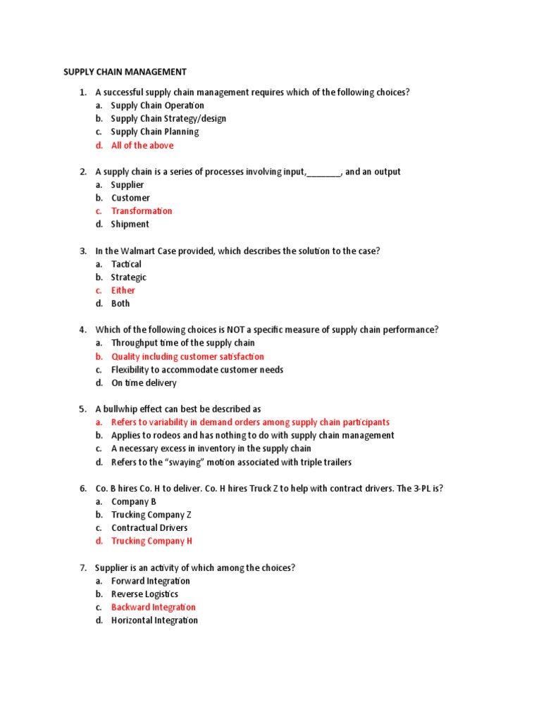 Understanding Key Concepts in Supply Chain Management Through Multiple ...