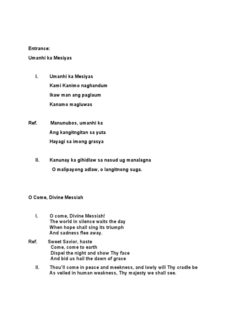 Mass Line Up 1245 | PDF
