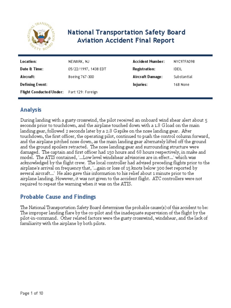 NTSB Report Generator File | PDF | Instrument Flight Rules | National ...
