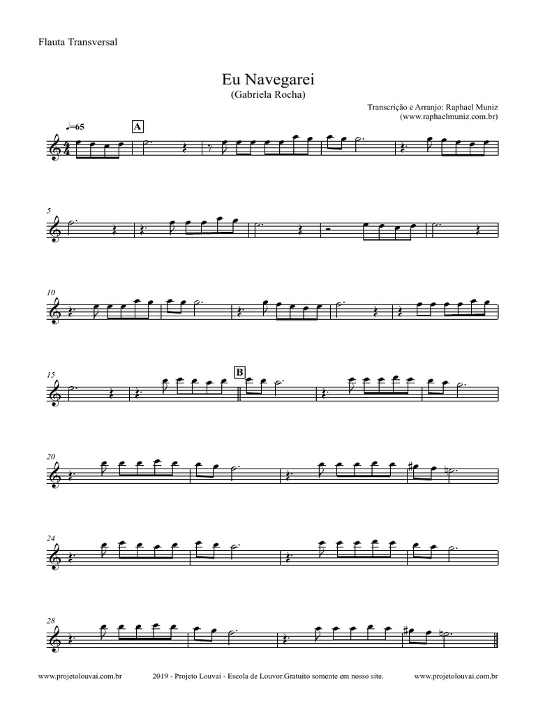 Eu Navegarei - Flauta Transversal - Projetolouvai - AqZwntPb | PDF