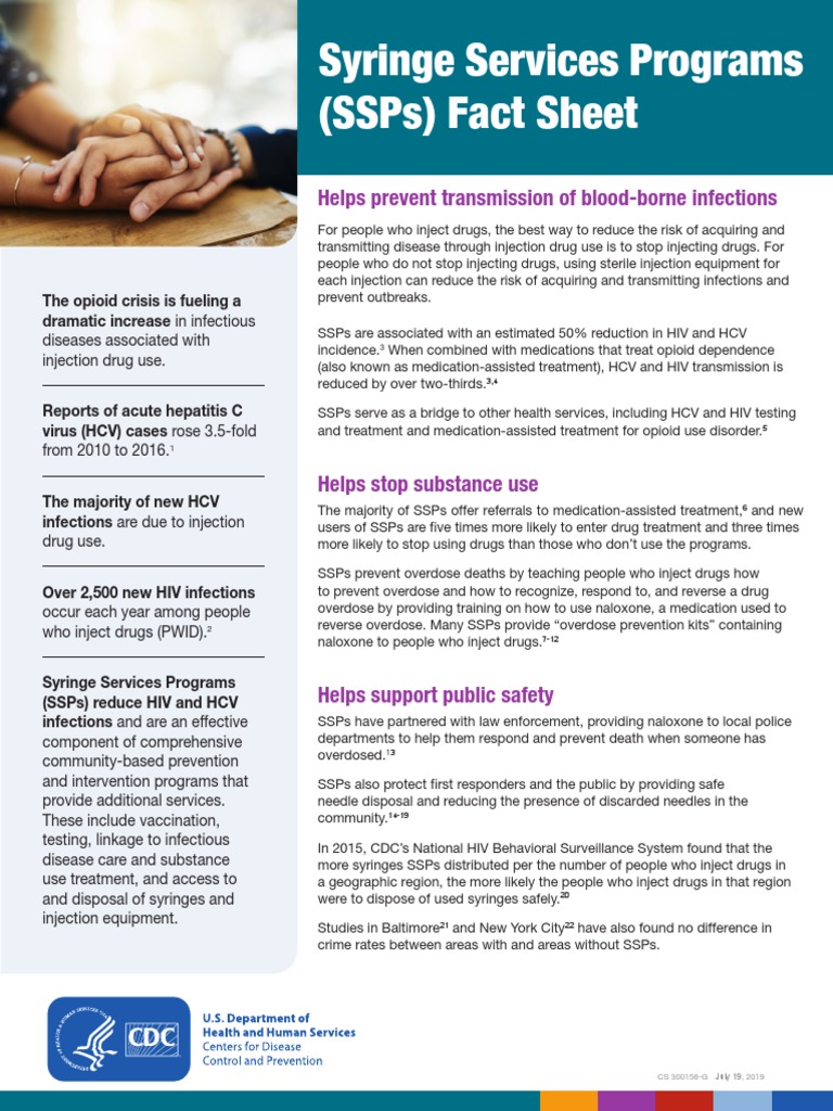 Syringe Services Programs CDC Fact Sheet | PDF | Hepatitis C | Opioid ...