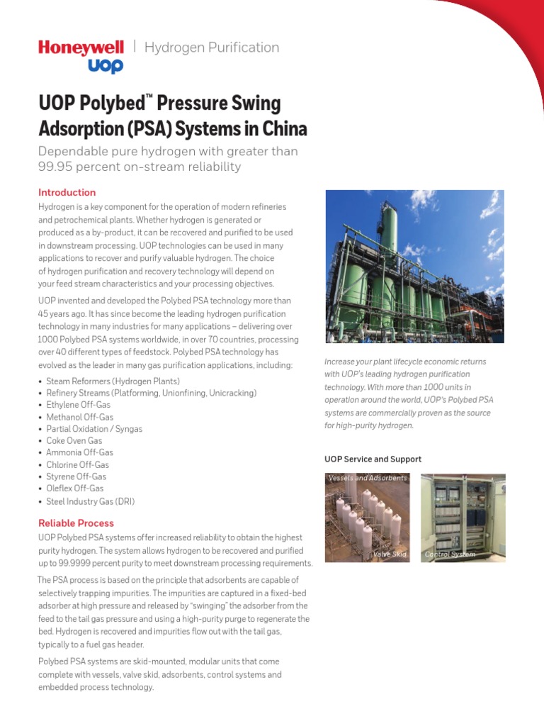 UOP Polybed Pressure Swing Adsorption (PSA) Systems in China | PDF ...