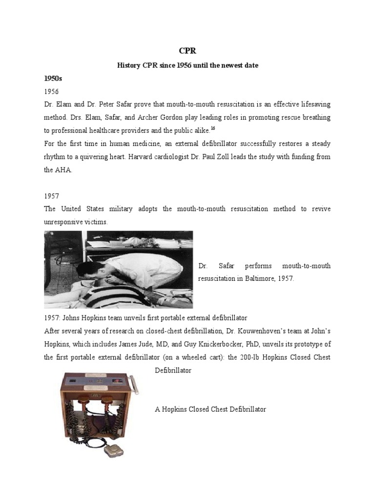 History CPR Since 1956 Until The Newest Date 1950s | PDF ...