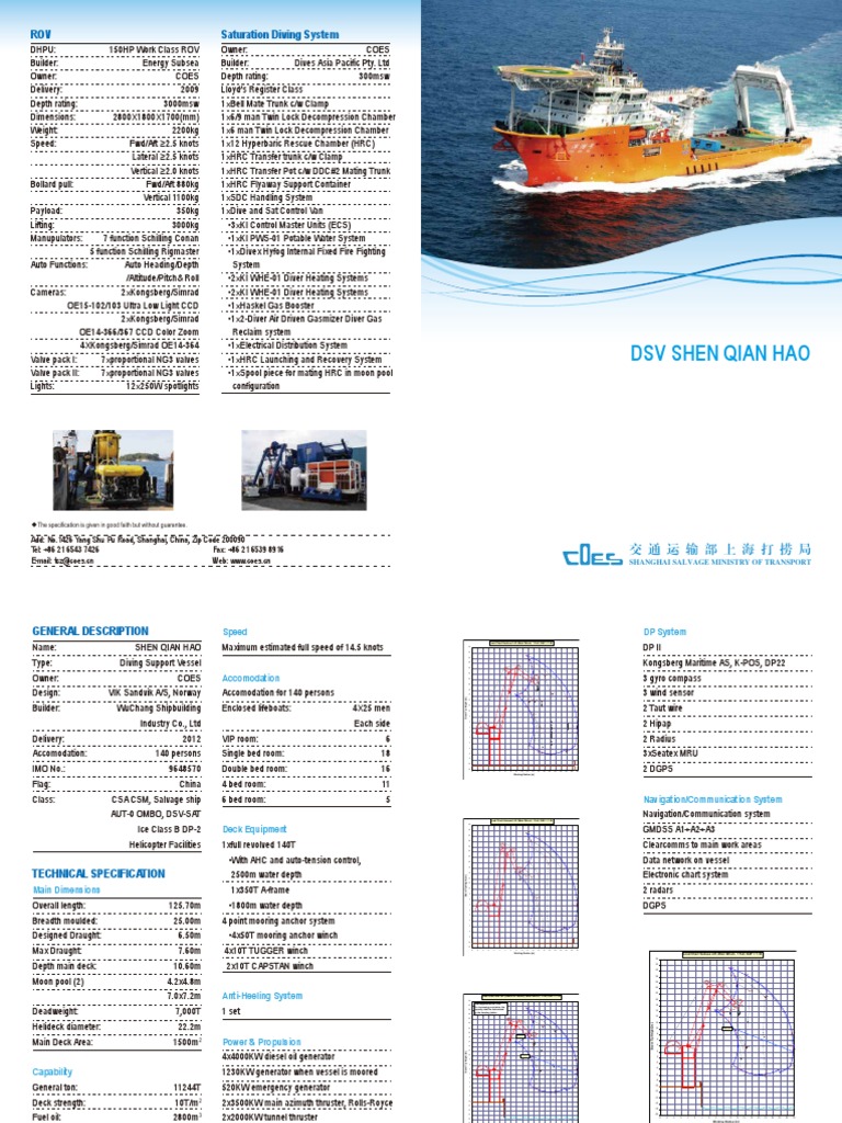 DSV Shen Qian Hao Specifications | PDF | Underwater Diving | Water ...
