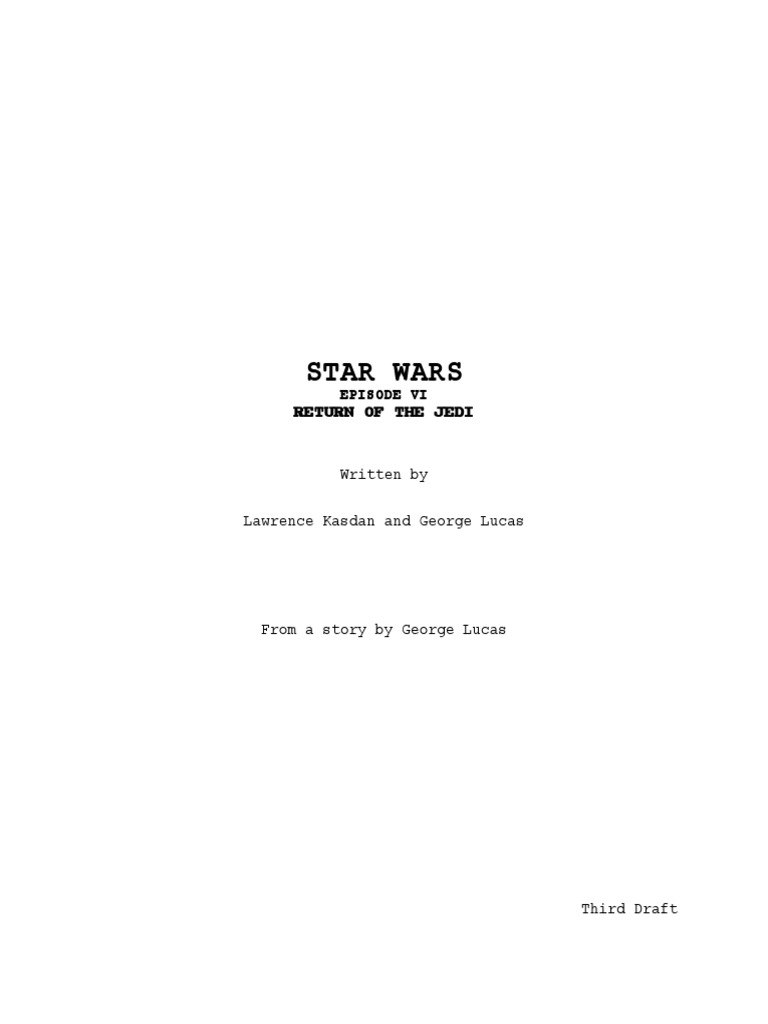 Star Wars Episode VI Return of The Jedi 1983 | PDF | Han Solo ...