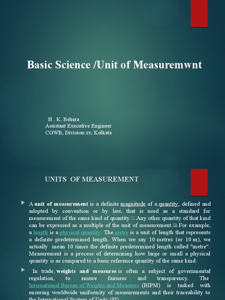 Basic Science/ Unit of Measurement | PDF | Litre | Volume