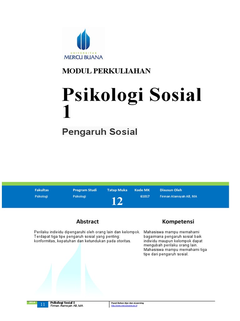 Modul Psikologi Sosial (TM12) | PDF