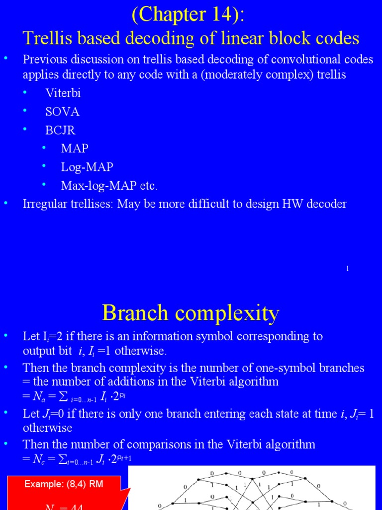 Trellis Based Decoding of Linear Block Codes | Download Free PDF | Mathematical Logic ...