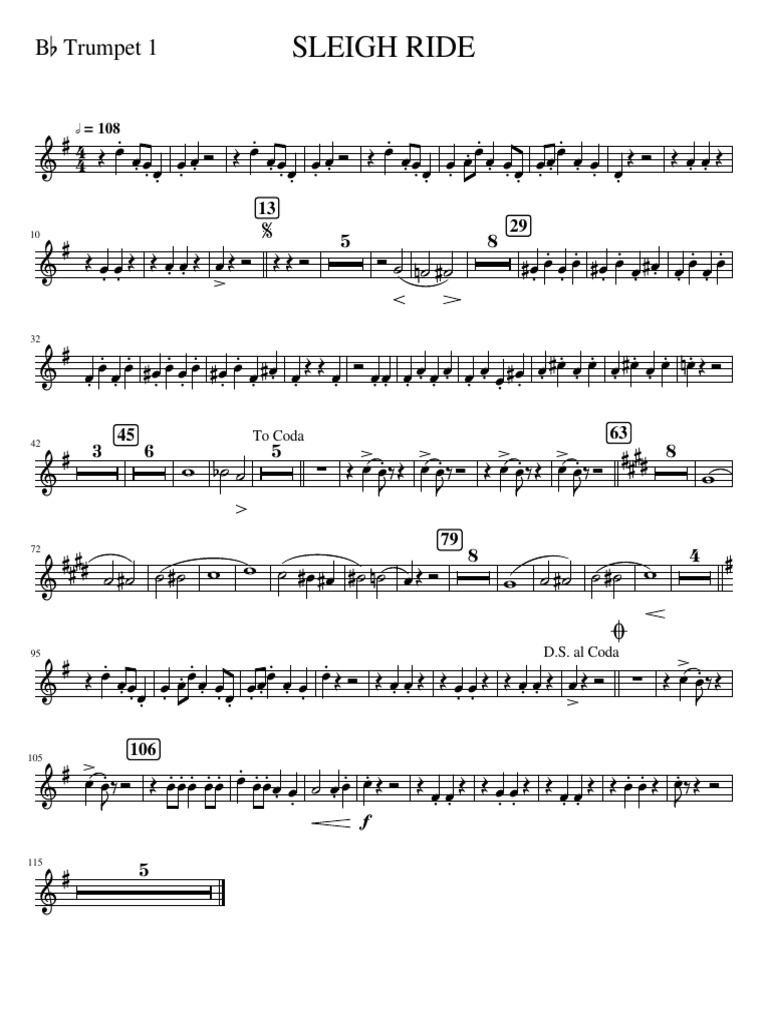Sleigh Ride Trumpet Sheet Music | PDF