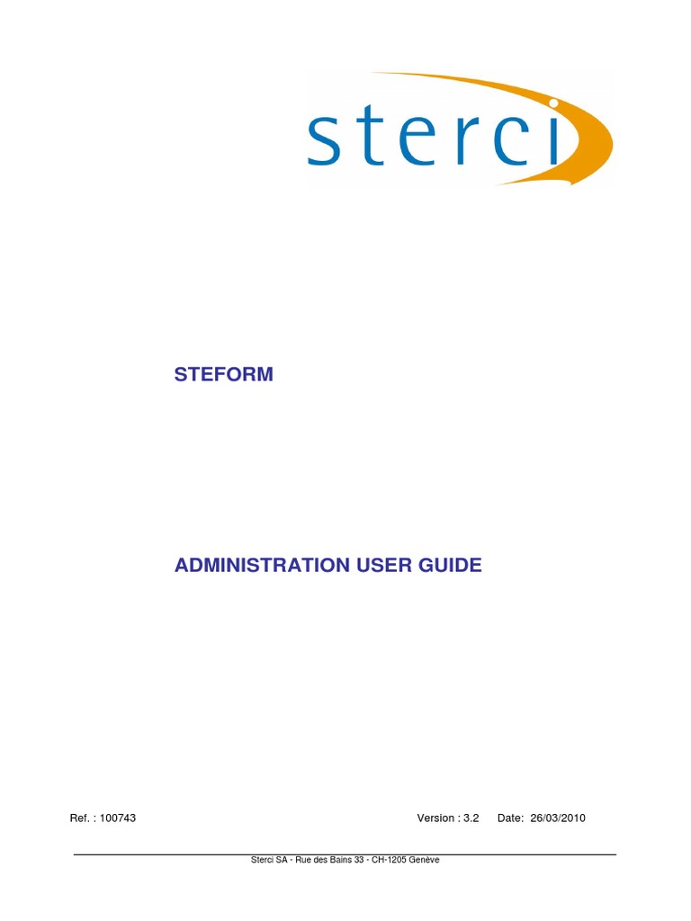 Steform Administration v3.2 | PDF | User Interface | Databases