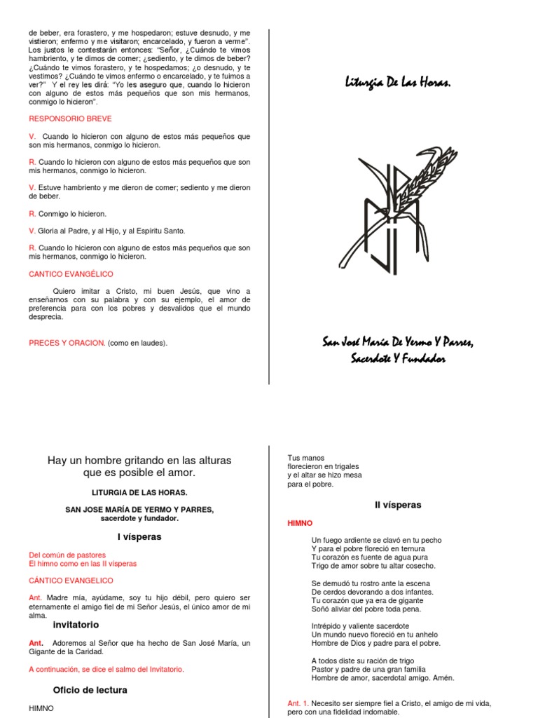 Liturgia de Las Horas Padre Yermo | PDF | Sacerdote | Amor