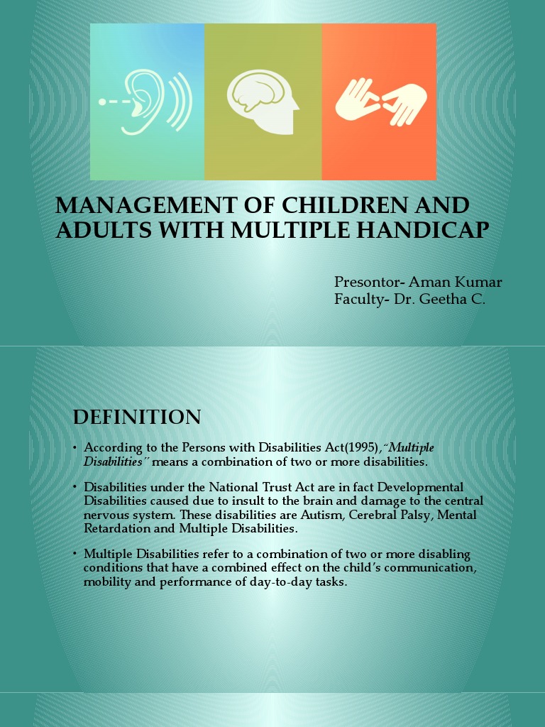 Management For Multiple Handicap | PDF | Hearing Loss | Visual Impairment