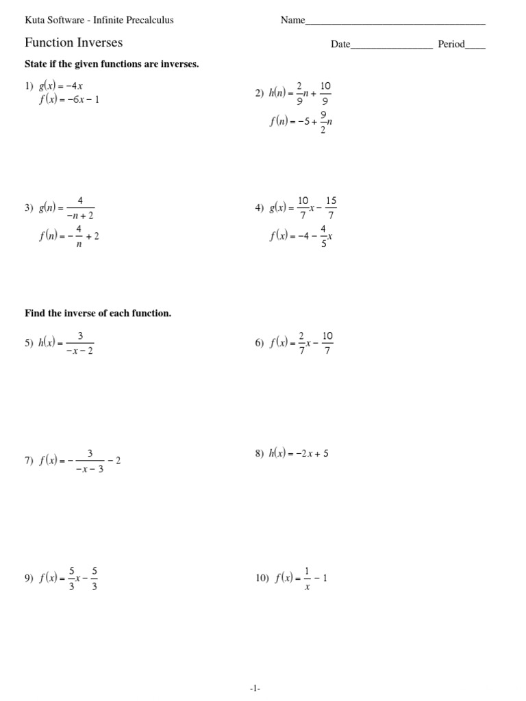 01 - Function Inverses PDF | PDF | Teaching Mathematics 01 - Function Inverses PDF | PDF | Teaching Mathematics