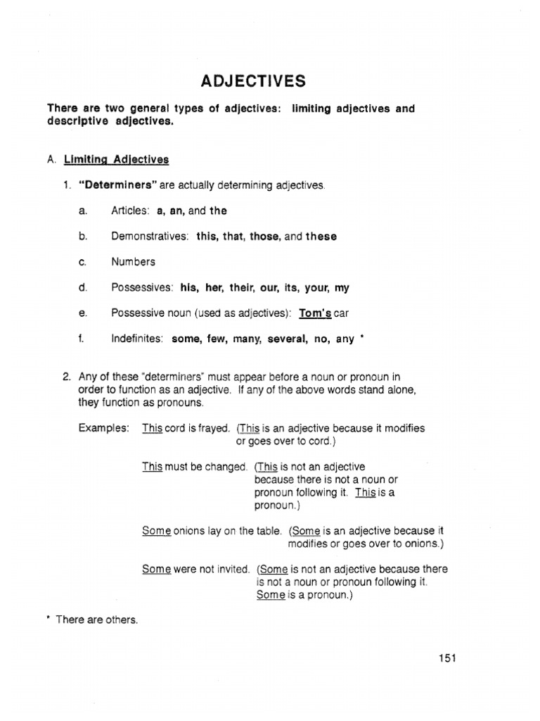 Easy Grammar Adjective Unit | PDF