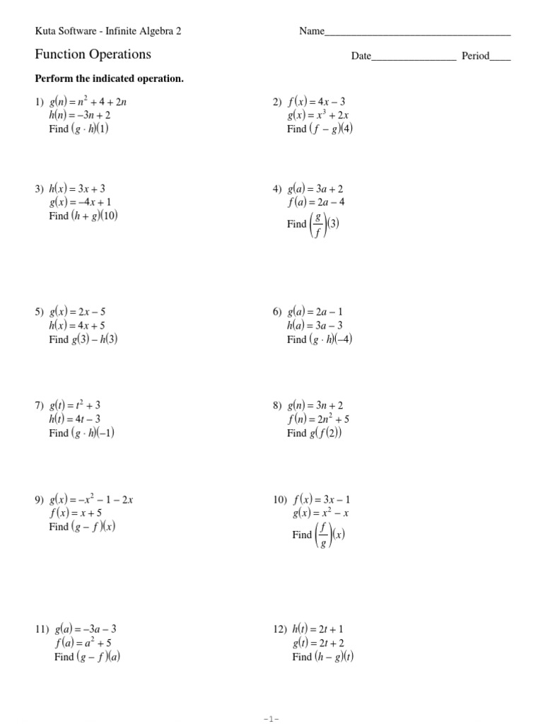 Function Operations PDF | PDF | Teaching Mathematics