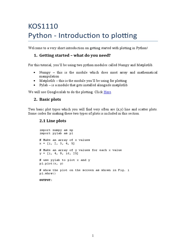 KOS1110 Python - Introduction To Plotting: 1. Getting Started - What Do ...