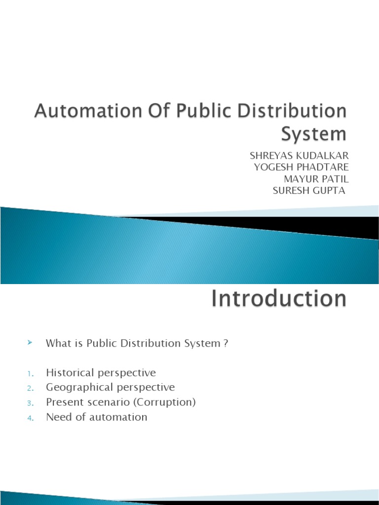 Automation of Public Distribution System | PDF