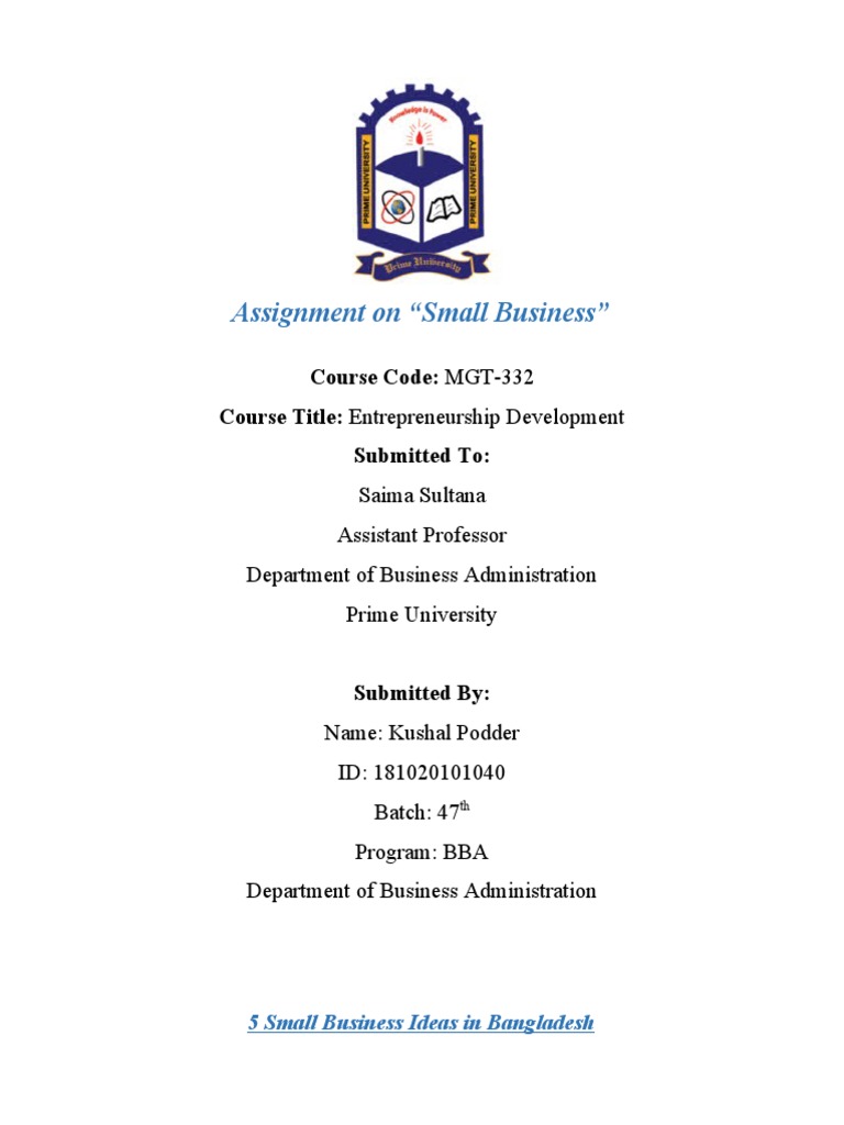 Small Business Ideas in Bangladesh | PDF | Advertising | Brand